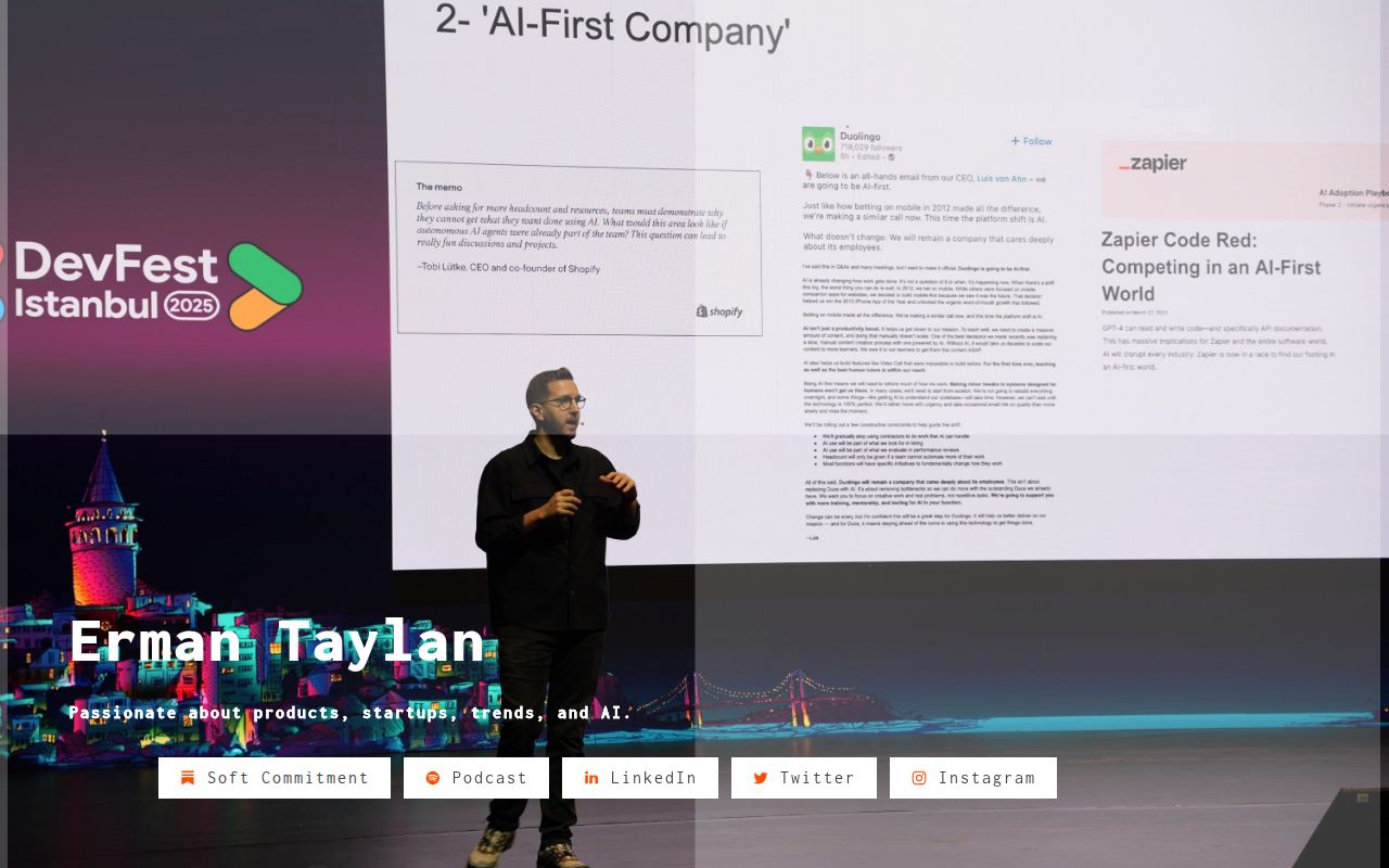 Erman Taylan's personal website